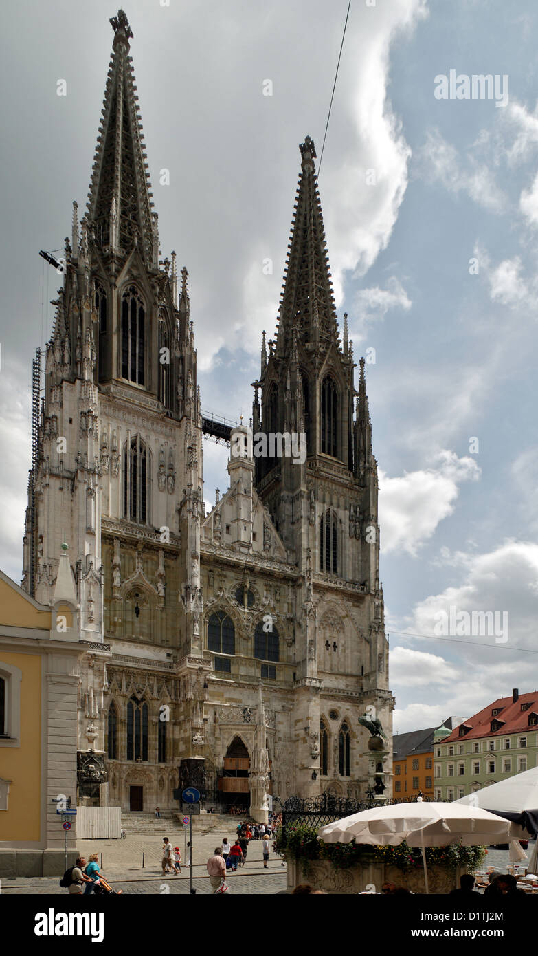 Regensburg, Germany, St. Peter's Cathedral with the Cathedral Square ...