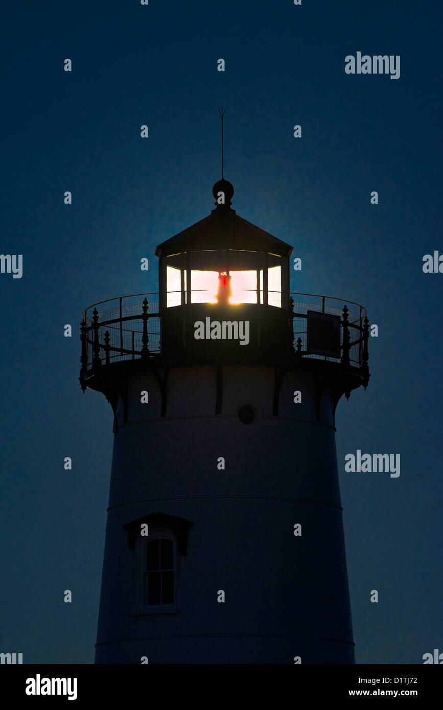 Moon lit Edgartown Lighthouse, Martha's Vineyard, Massachusetts, USA ...