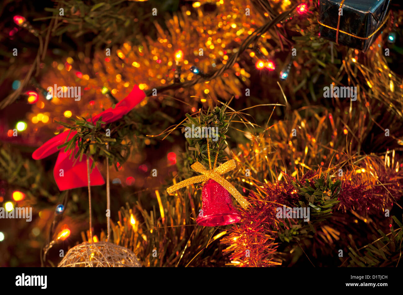Closeup of decorated christmas tree hi-res stock photography and images ...