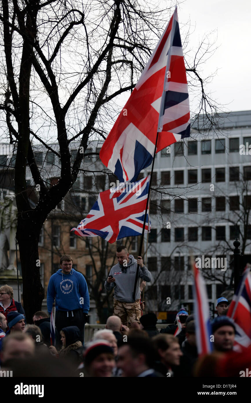 Belfast, UK. 5th Jan, 2013. Flag protests take place in Belfast after ...