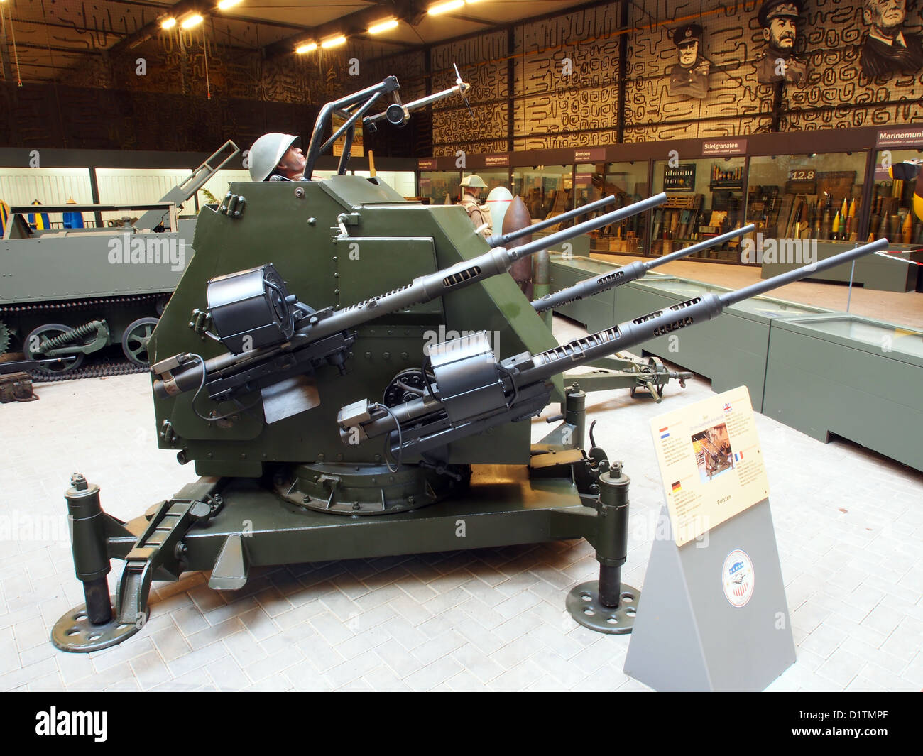 Overloon War Museum....Polsten 20mm quadruple AAA Stock Photo - Alamy