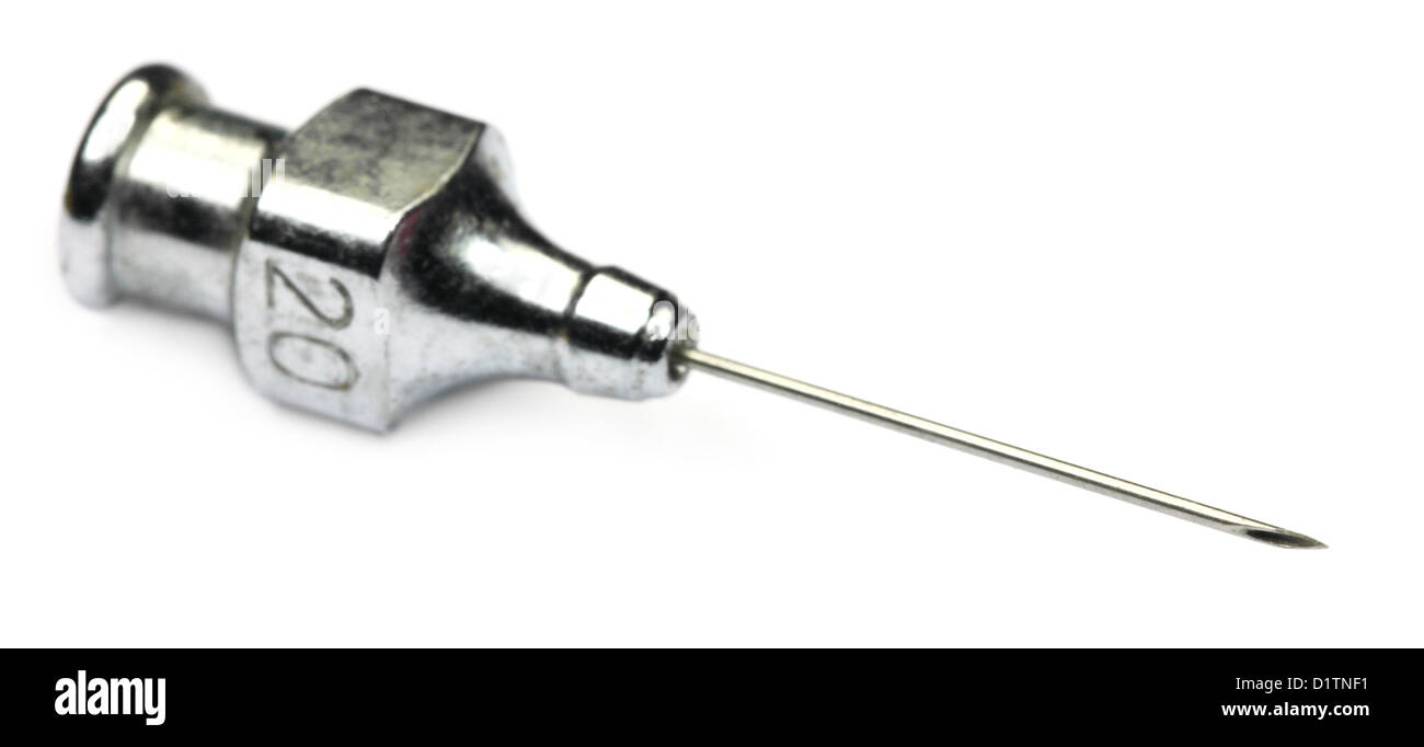 Old needle over white background Stock Photo - Alamy