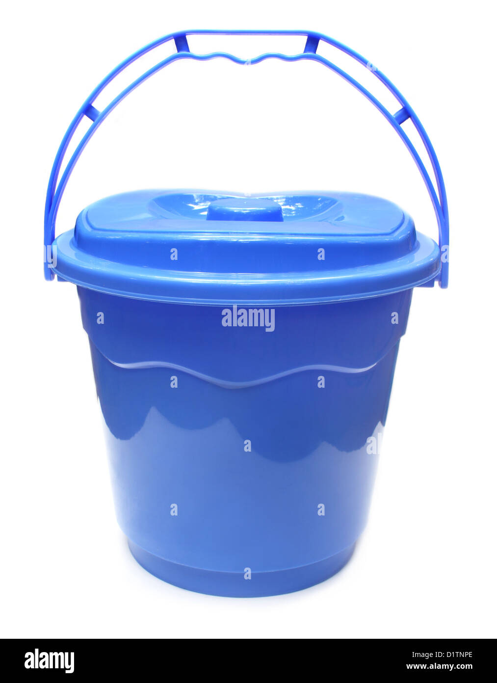 Plastic water bucket over white background Stock Photo - Alamy