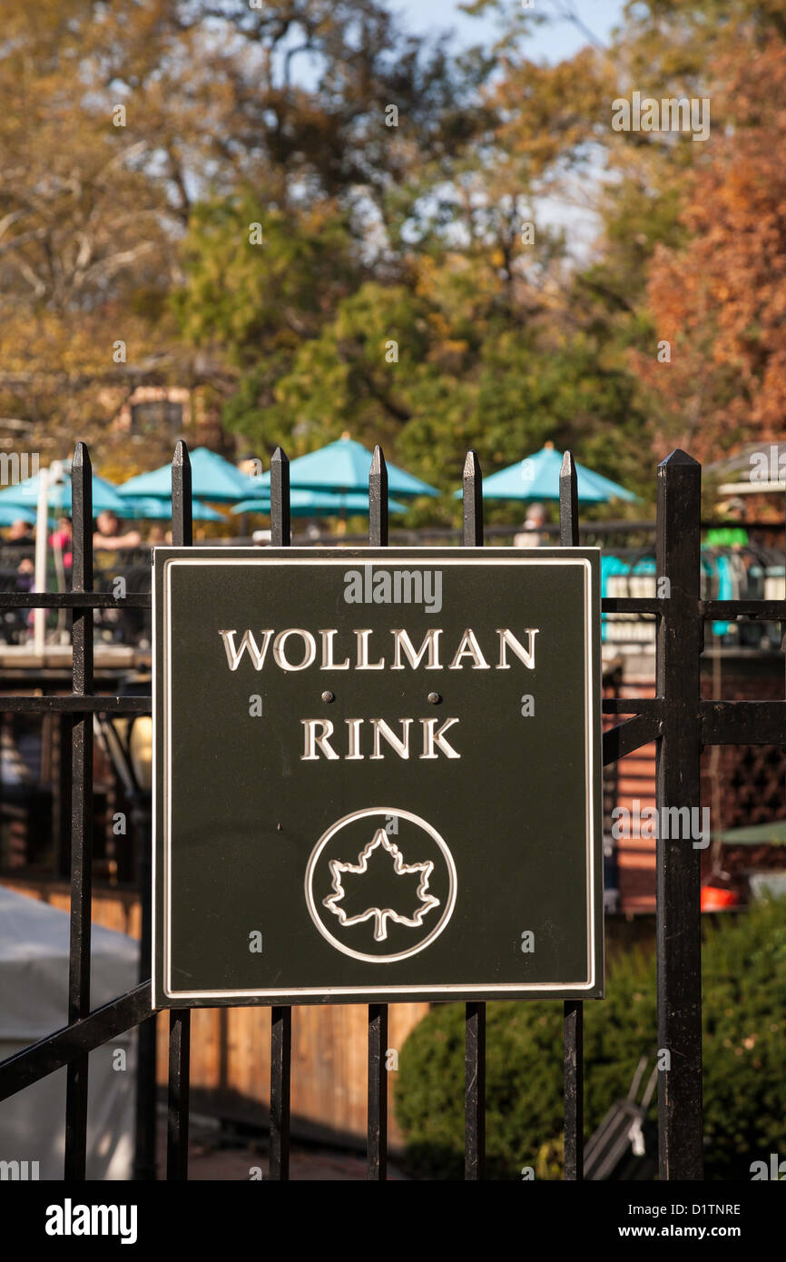 Wollman Rink Sign and Fence, Central Park, NYC Stock Photo - Alamy