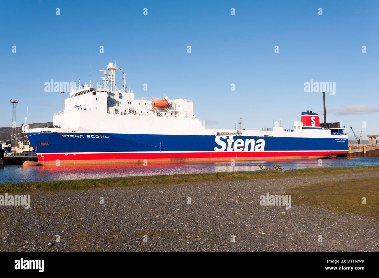 The Car Ferry Stena Scotia Docked in Belfast Lough Prior to Loading ...