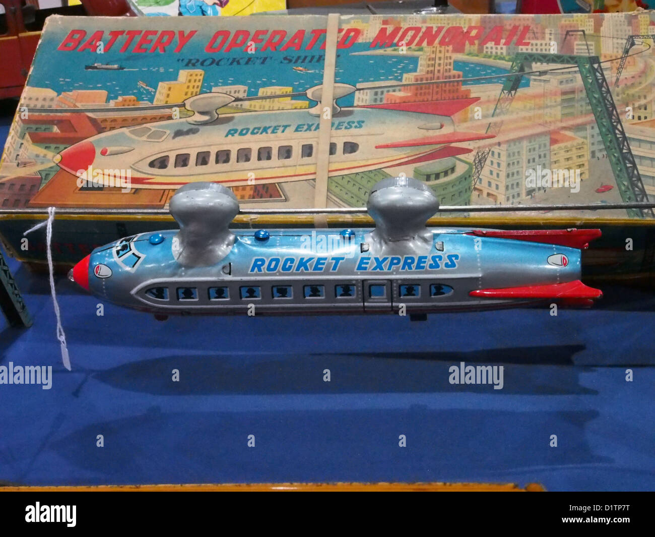 Litho tin toy MONORAIL ROCKET-SHIP - LINEMAR, Rocket Express Stock ...