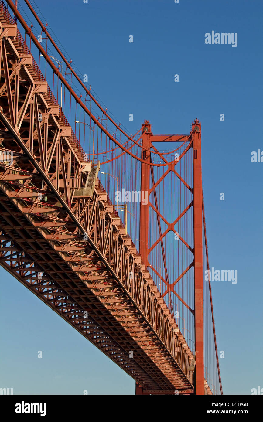 25th April suspension bridge across the River Tagus at Lisbon Lisboa ...