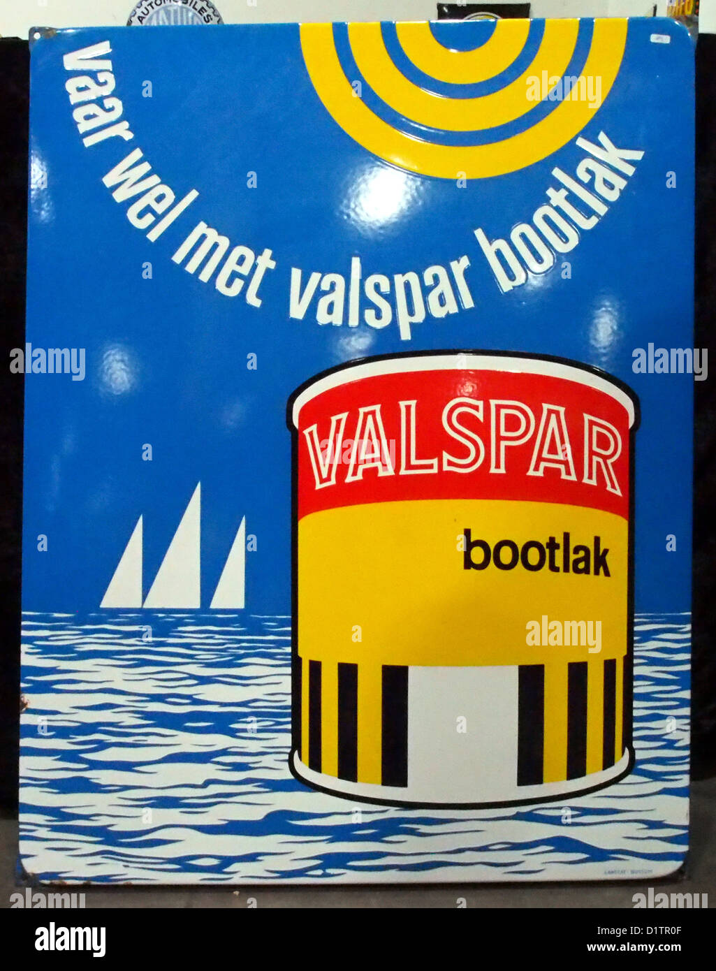 The Valspar enamel advertising sign is a vintage piece of advertising ...