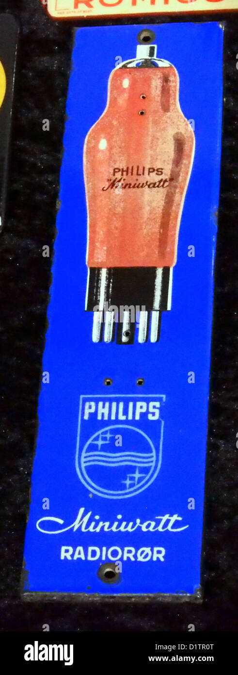 The Philips Miniwatt Radior enamel advertising sign is a vintage piece ...
