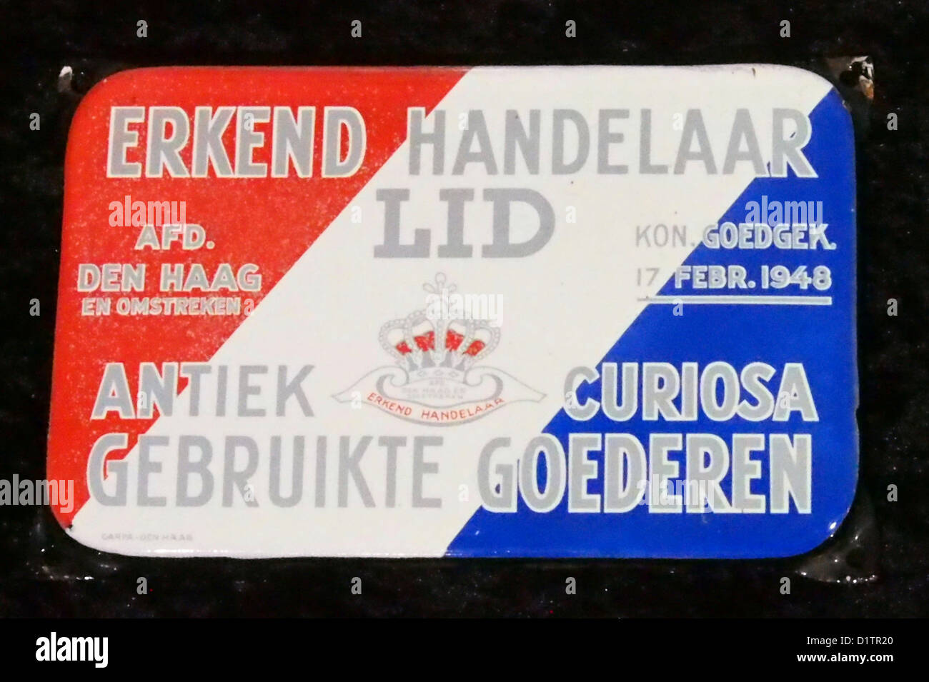 Erkend Handelaar LID.Enamel advertising sign Stock Photo - Alamy