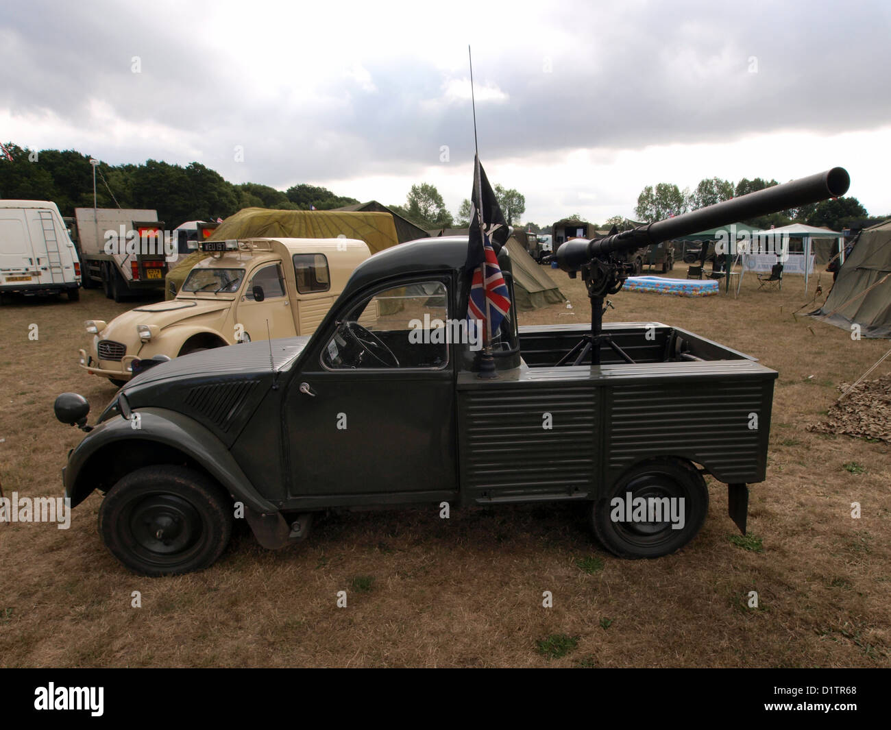 The Citroen 2CV Front Drive Anti-Tank vehicle, showcased at the War and ...