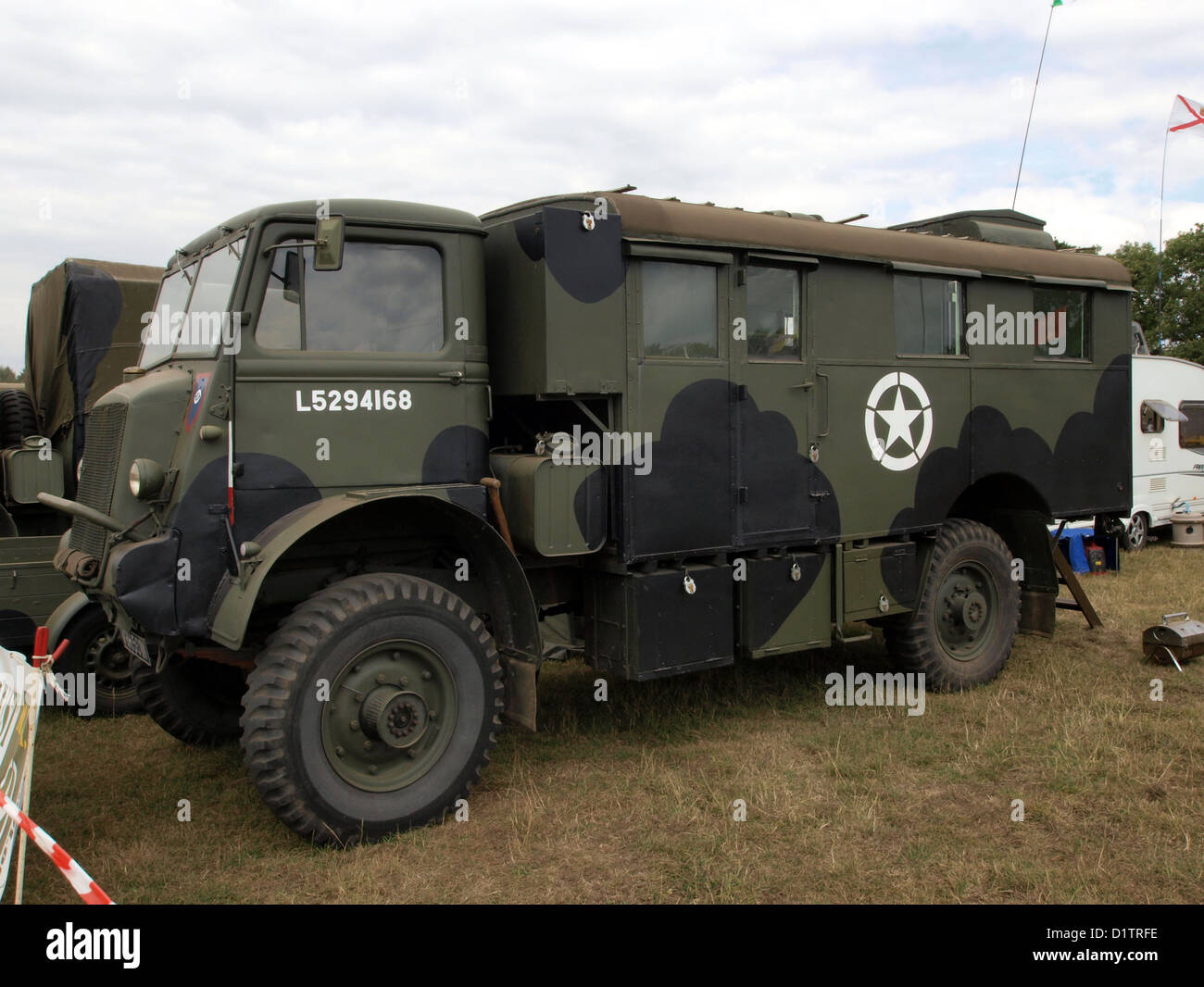 The Bedford QL military truck, displayed at the War and Peace Show, is a historic British ...