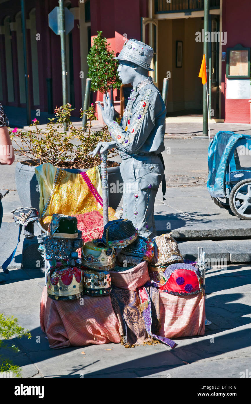 Street mime, New Orleans, state of Louisiana, USA, North America Stock ...