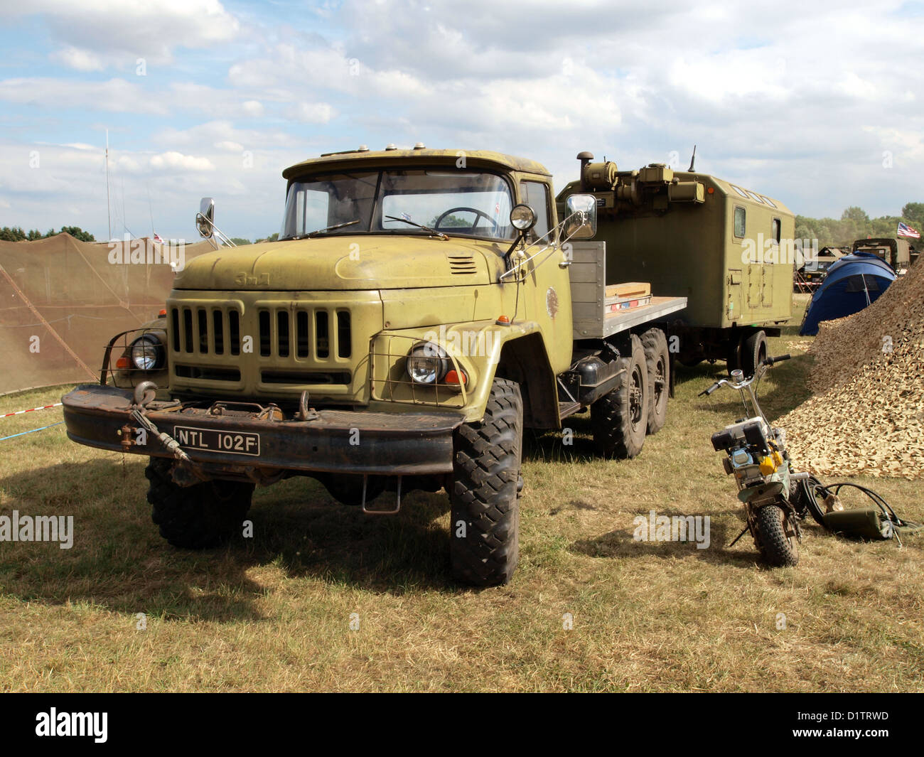 The ZiL 131, a Soviet-era military truck, is displayed with a trailer ...