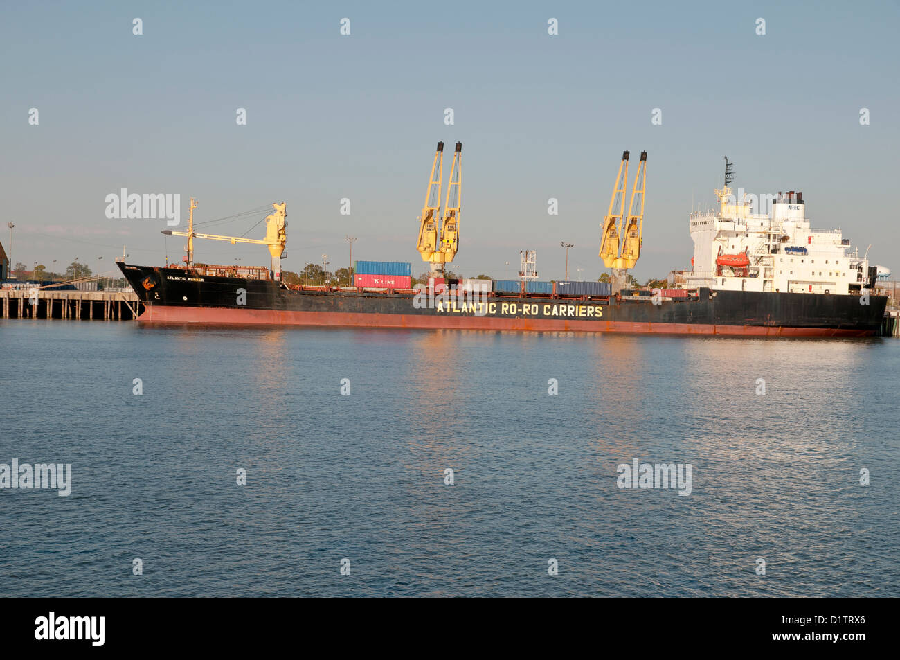 Self-propelled barge floating in the Mississippi river, New Orleans ...