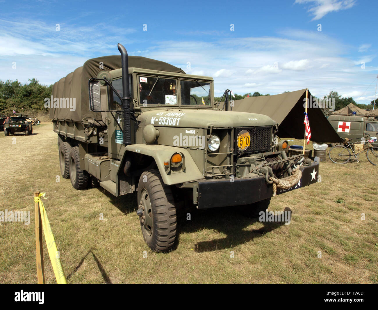 The Kaiser M35A1 is a military vehicle, often seen in wartime contexts ...