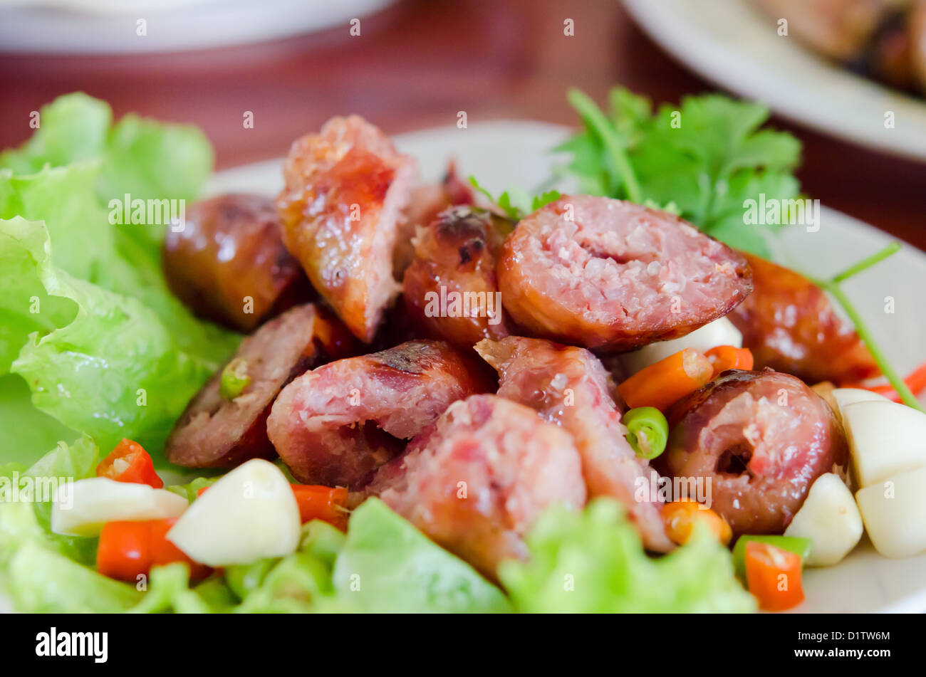 Thais call " Sai krok isan " , Thai Style Sausage Stock Photo - Alamy