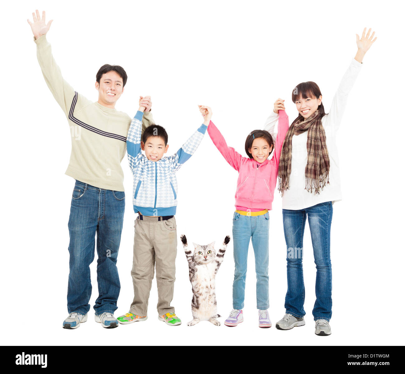 happy family with pet Stock Photo - Alamy