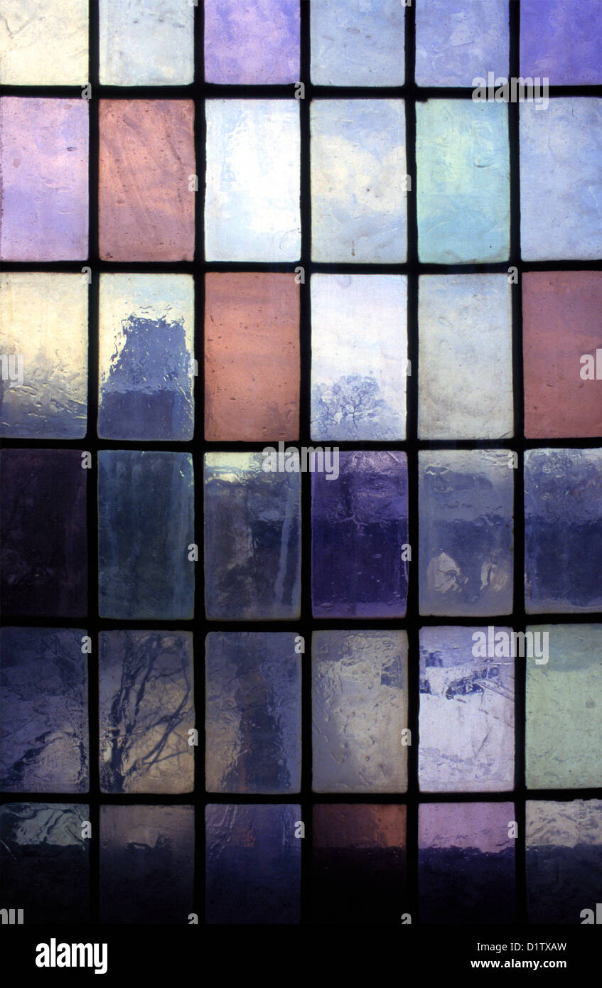 Stained glass window inside the mediaeval Malbork castle in Poland ...