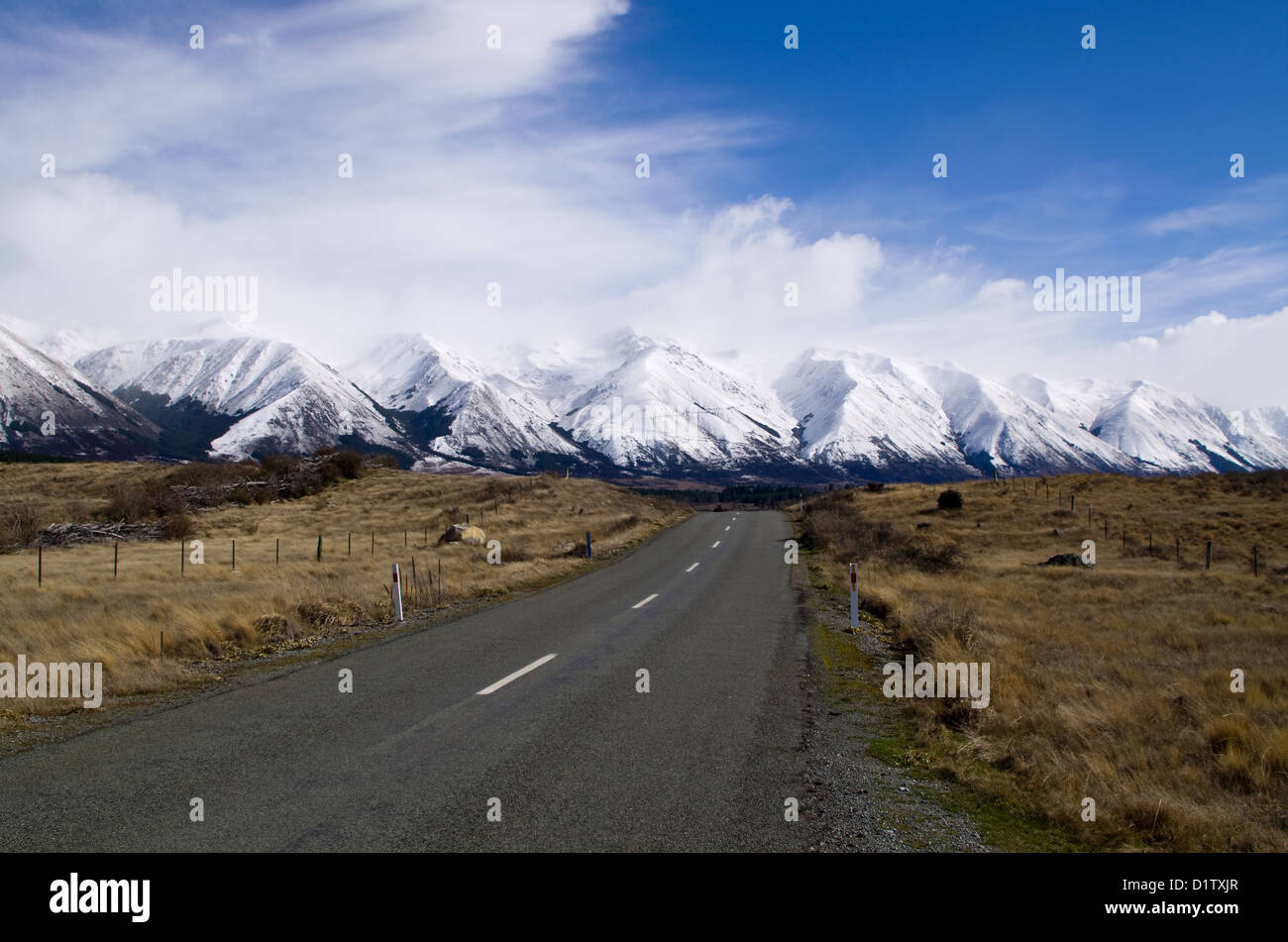 The road to Ohau, Canterbury, New Zealand Stock Photo - Alamy