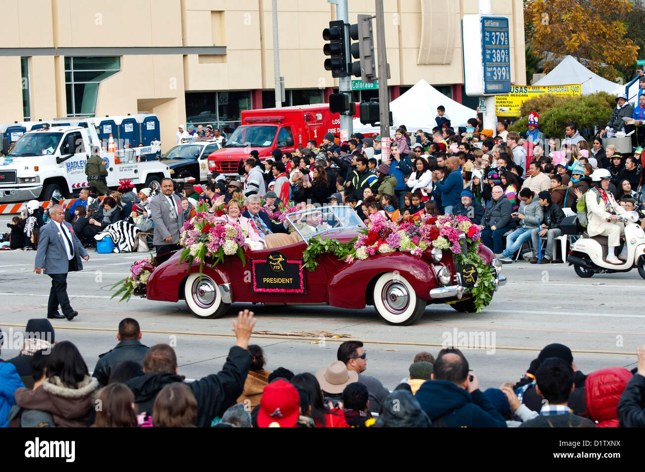 The President's car on Colorado Boulevard during the 124th Rose Parade ...