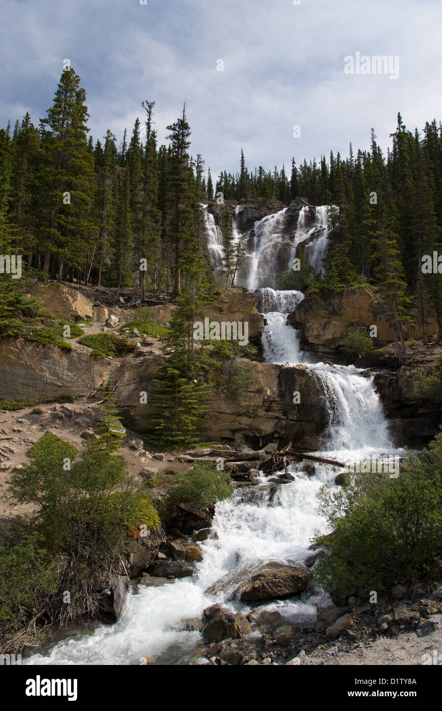 A series of cascading waterfalls in wilderness nature Stock Photo - Alamy