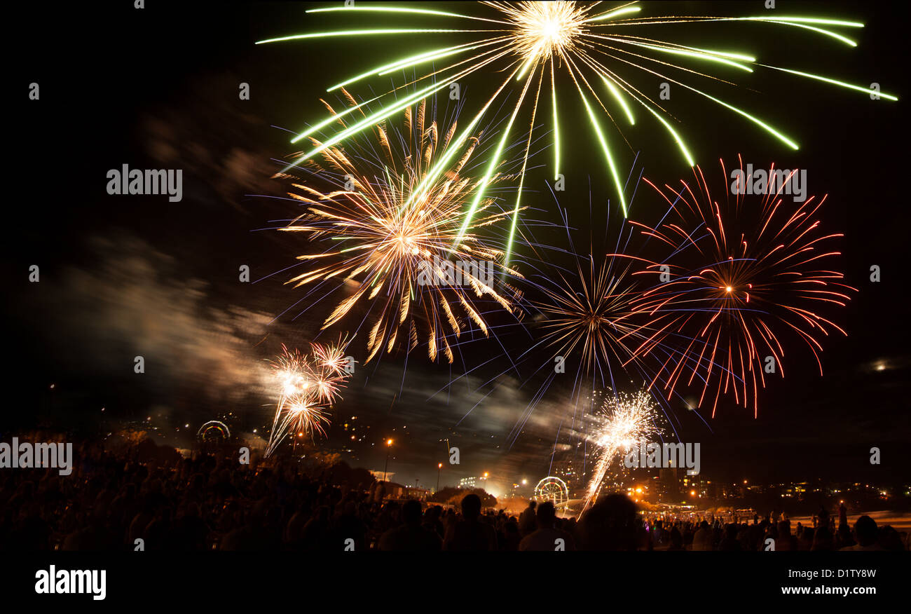 Fireworks display as part of new years celebrations Stock Photo - Alamy