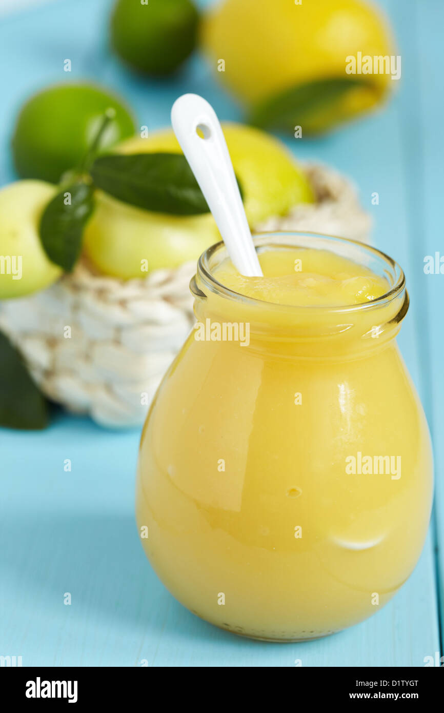Lemon curd in the jar Stock Photo - Alamy