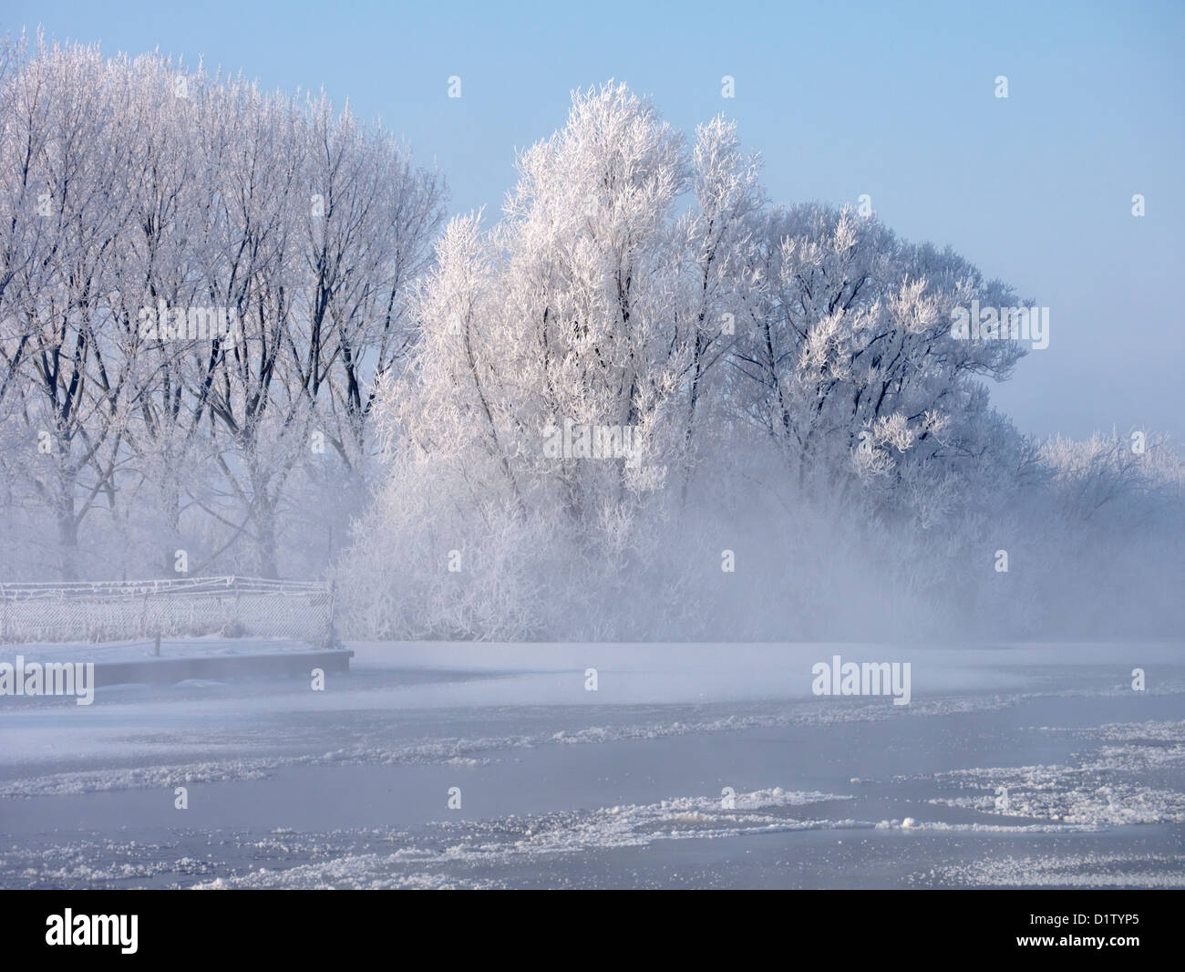 Frozen landscape in winter Stock Photo - Alamy