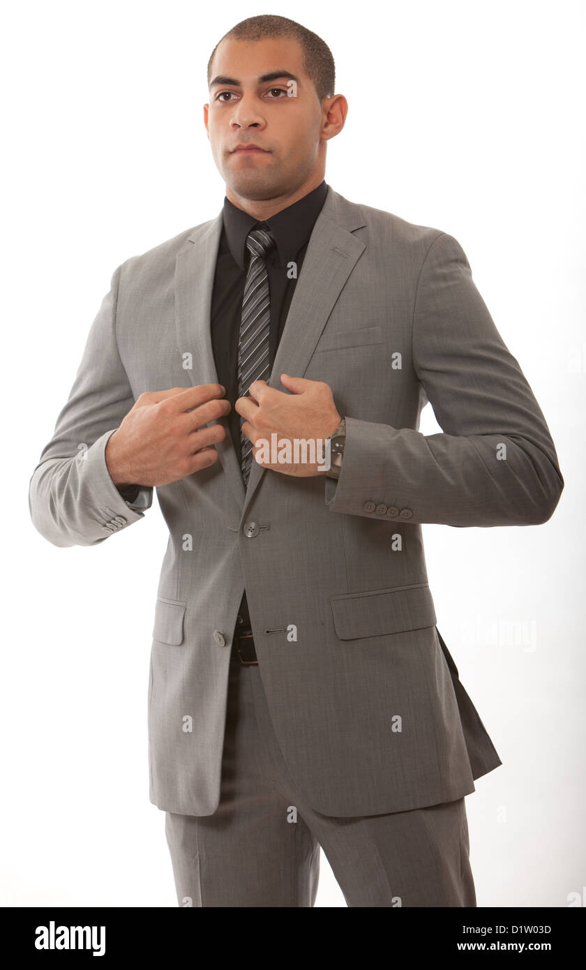 Young african american black businessman in suit Stock Photo - Alamy