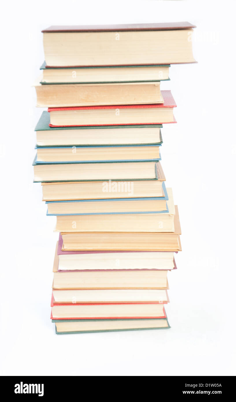 Book heap isolated on white Stock Photo - Alamy