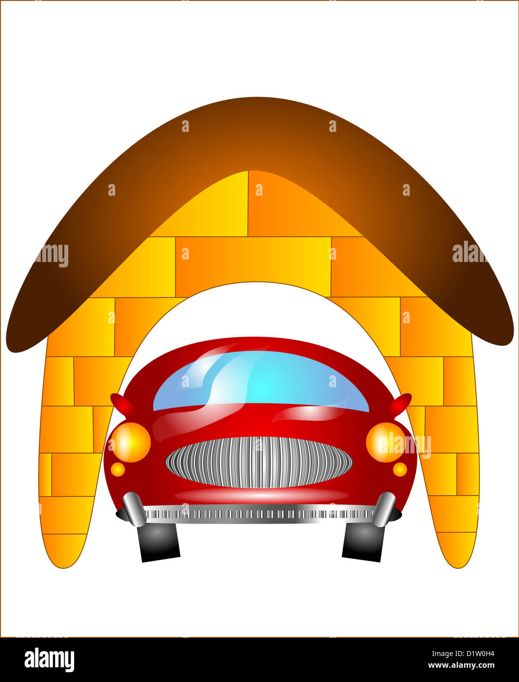 icon of car in garage Stock Photo - Alamy