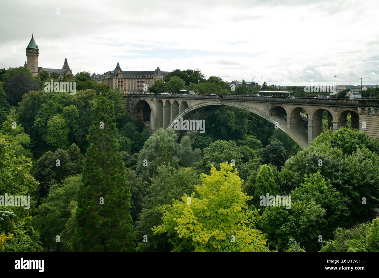 Luxembourg, the Adolphe bridge over the valley Pétrusse Stock Photo - Alamy
