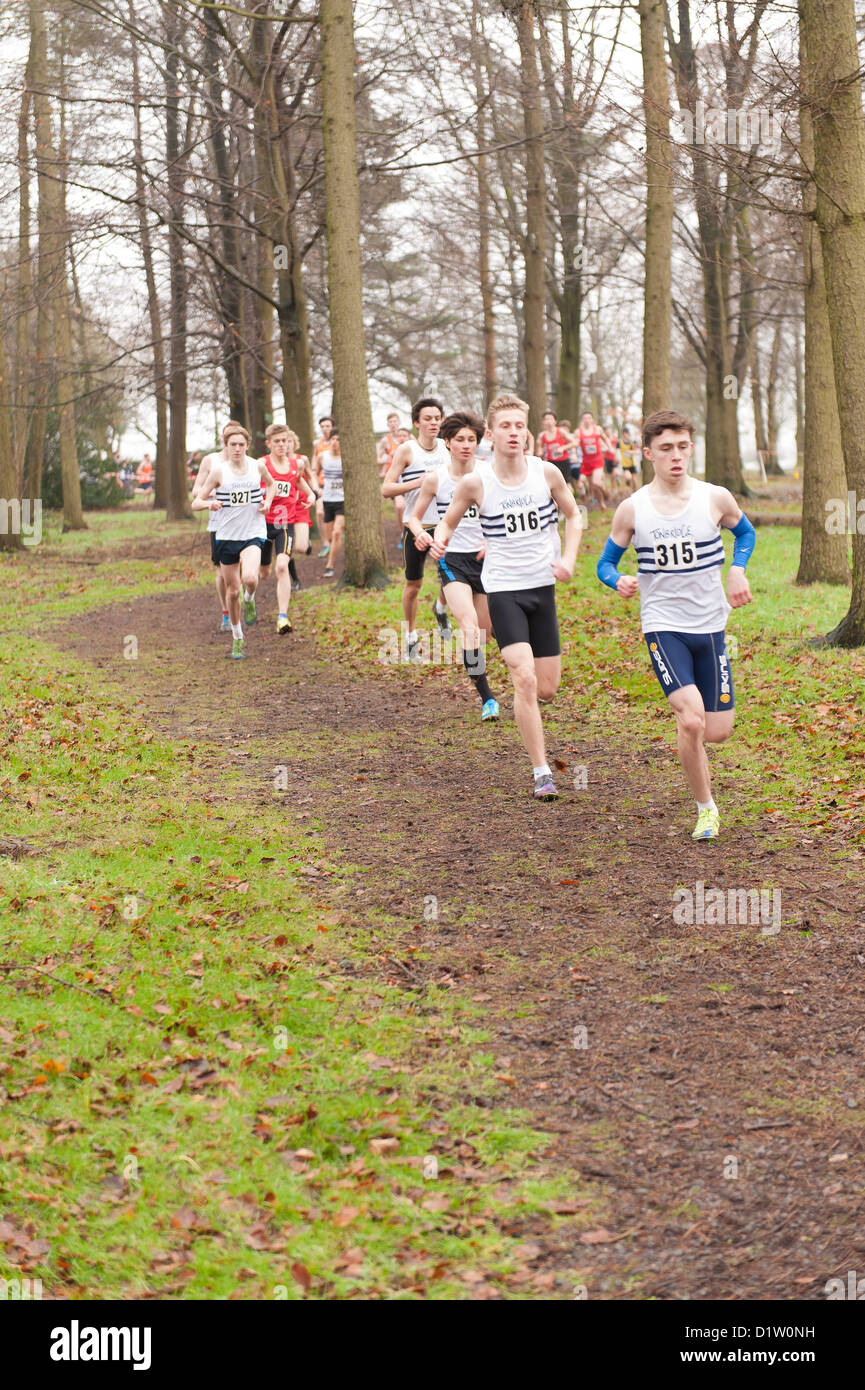 Kent Cross country running Championships under 17 boys youth running on ...