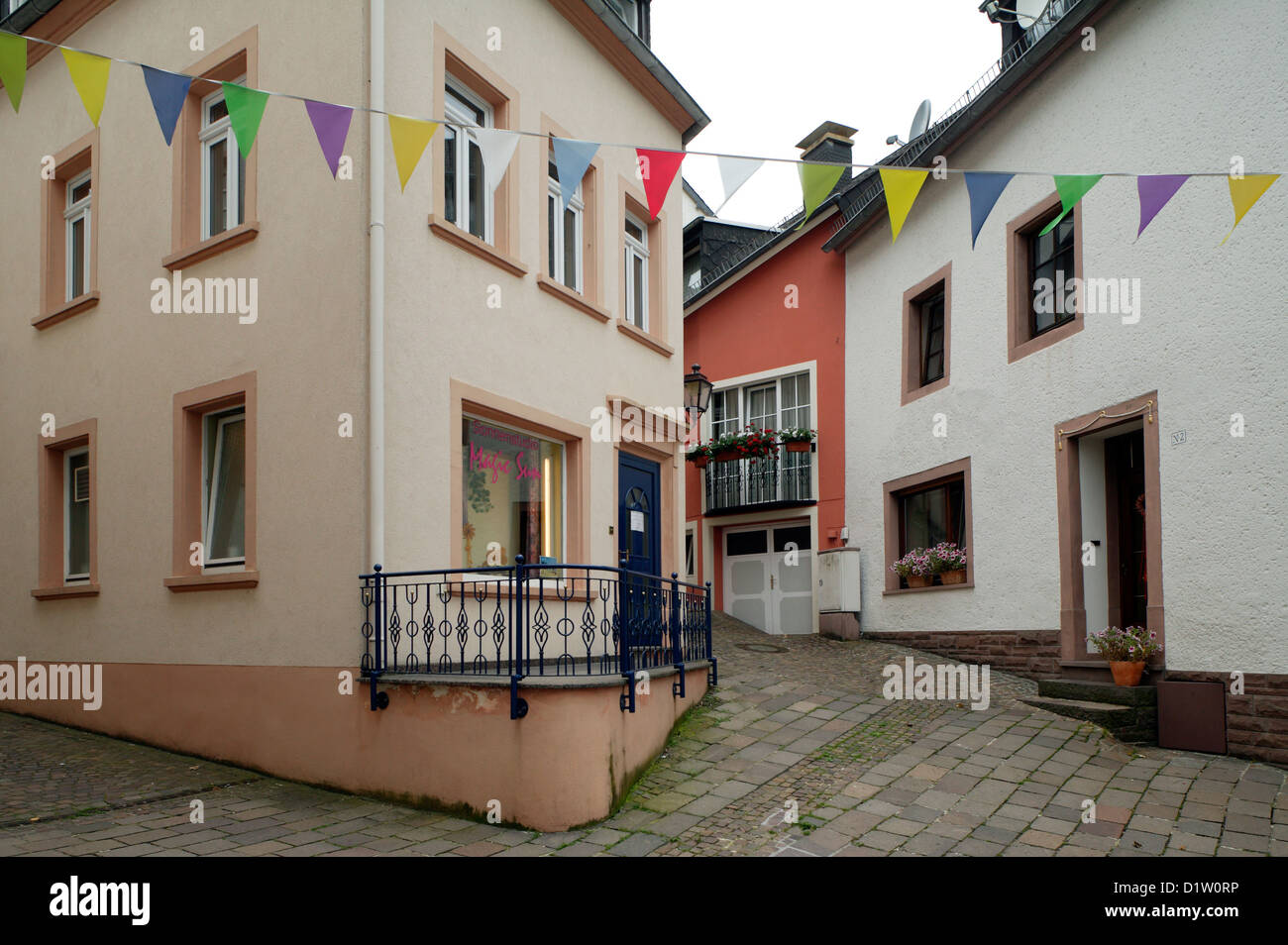 New Castle, Germany, before Faehnchengirlande residential buildings in ...