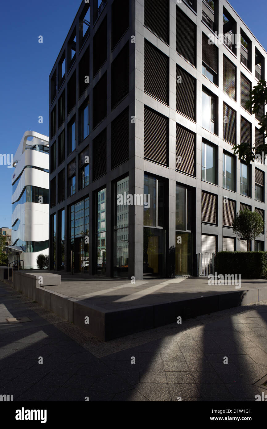Berlin, Germany, modern buildings on Ebert Street / corner of Voss ...