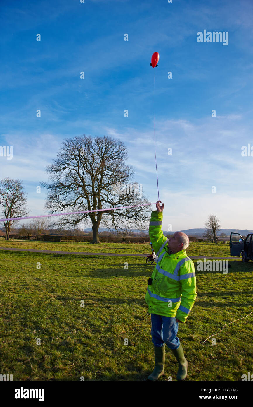 Protesters against a wind turbine proposal fly a blimp to highlight the ...