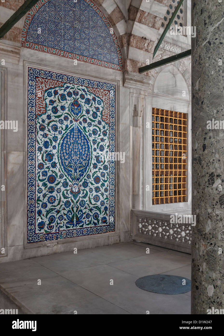 Tiled walls of The Turbes(Tomb) of Hagia Sophia, Istanbul, Turkey Stock ...