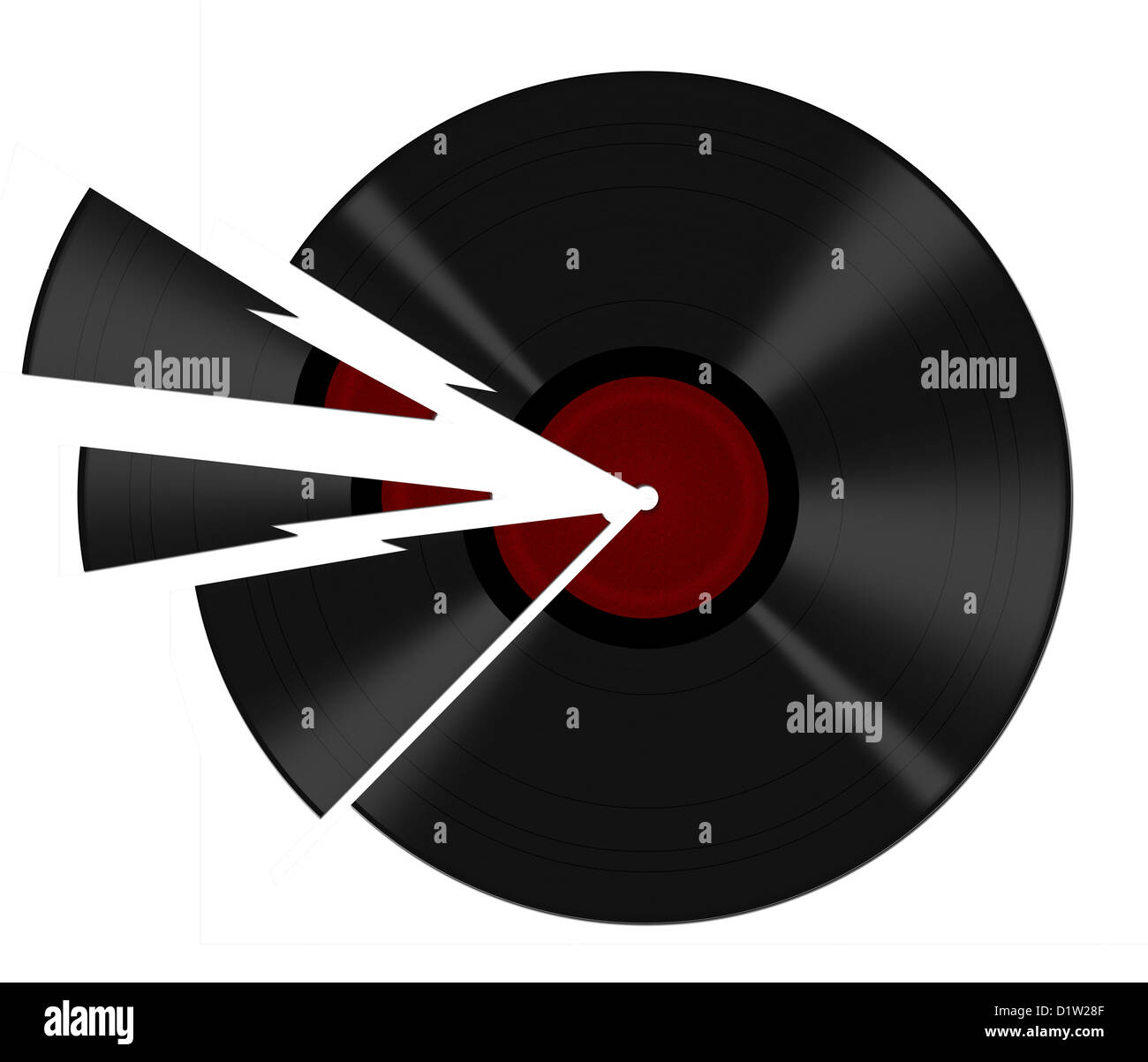 Old record, shattered over white Stock Photo - Alamy