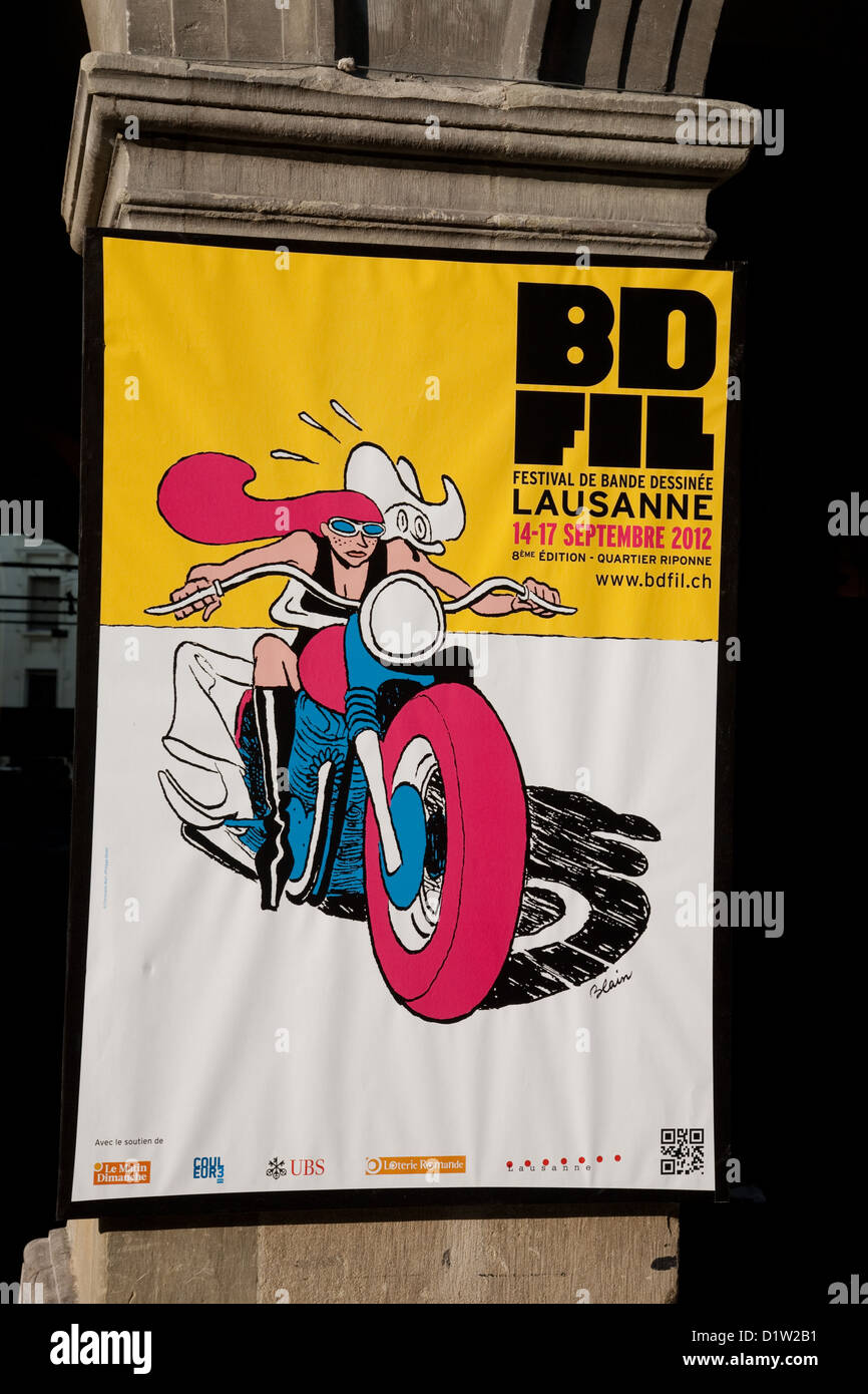 BD Fil Comic Festival Poster; Lausanne; Switzerland; Europe Stock Photo ...
