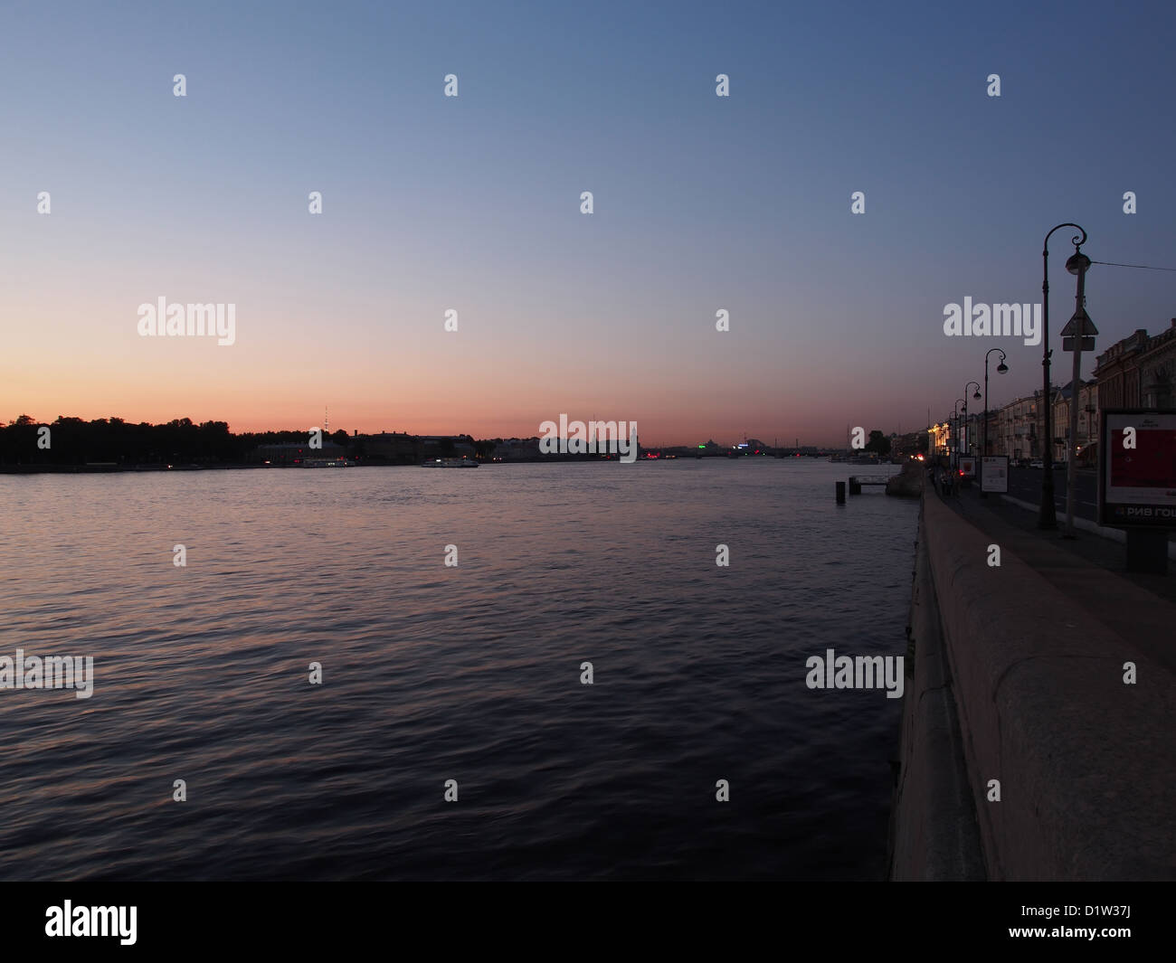 At the English Embankment at the River Neva in St. Petersburg, Russia ...