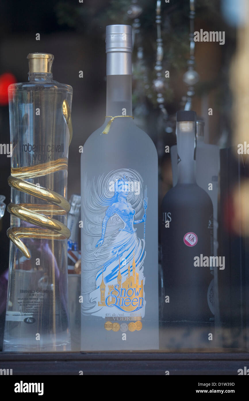 A Bottle of Snow Queen Display in a Shop window in London England Stock ...