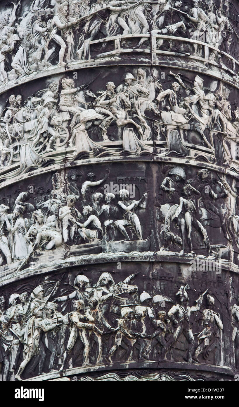 Bronze bas-reliefs on 19th century Vendome column (Colonne Vendome ...