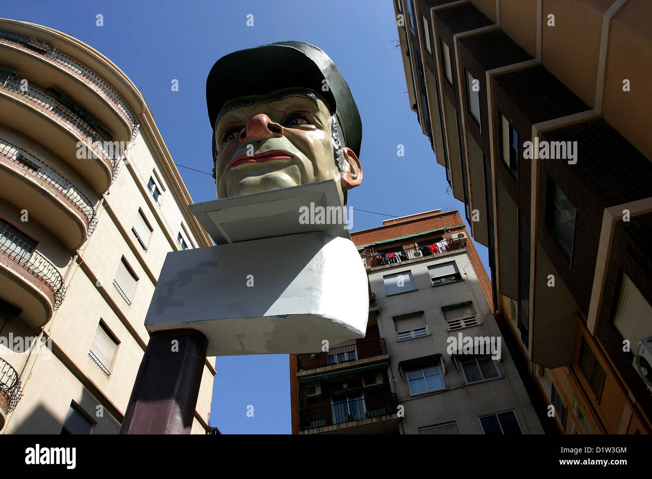 Sculpture - Head of papier-mache, Las Fallas Valencia, Spain Stock ...