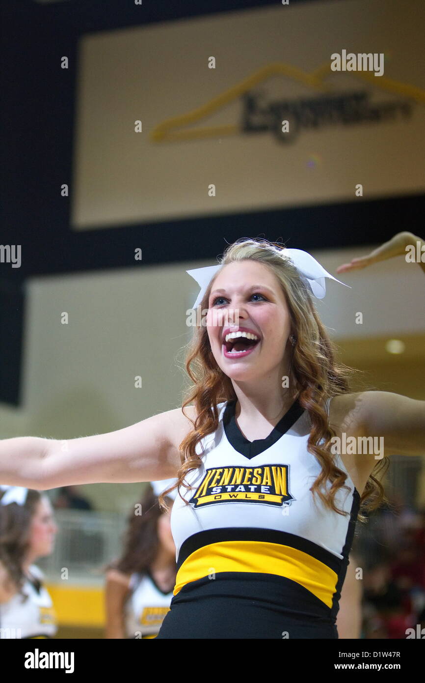 Kennesaw State Cheerleaders root on their team during Kennesaw State's ...