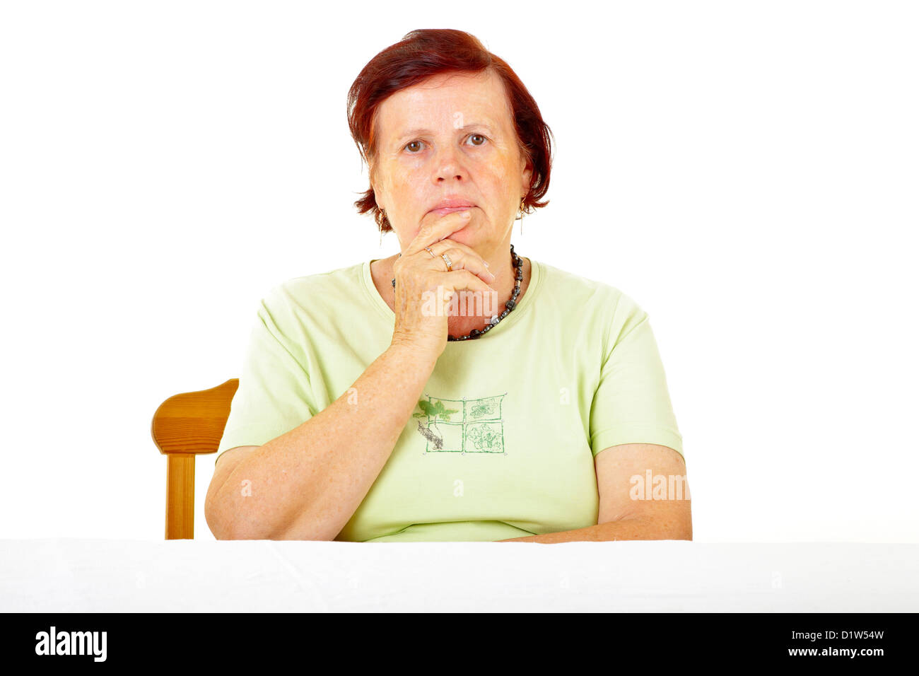 sad lonely pensive old senior woman Stock Photo - Alamy