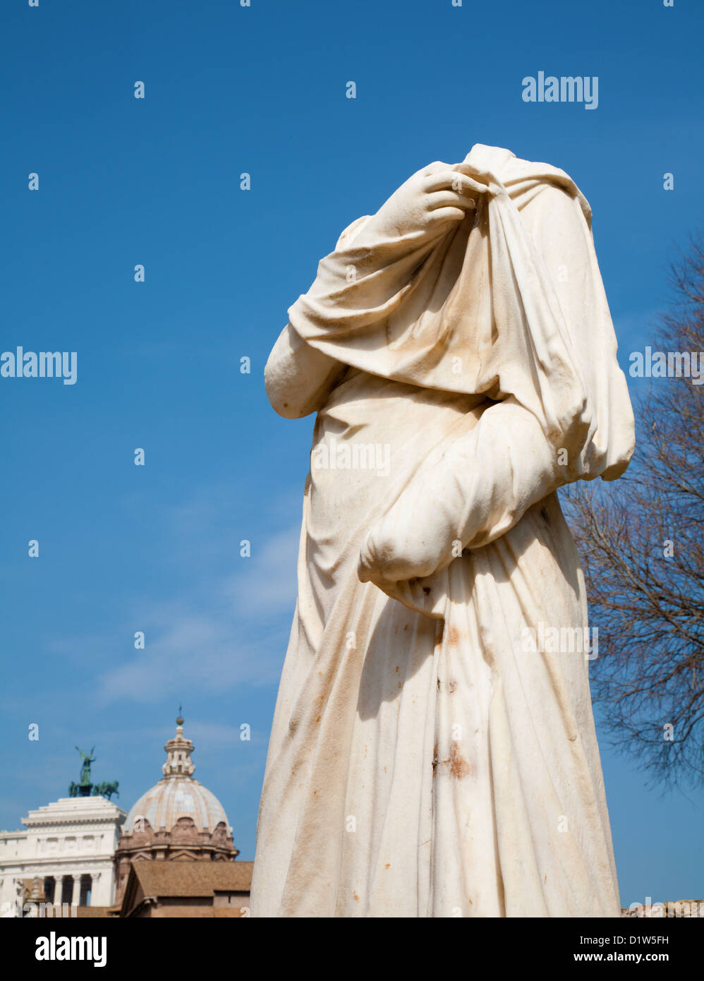 ROME - MARCH 23: Ancient statue from Atrium Vestae in Forum Romanum ...
