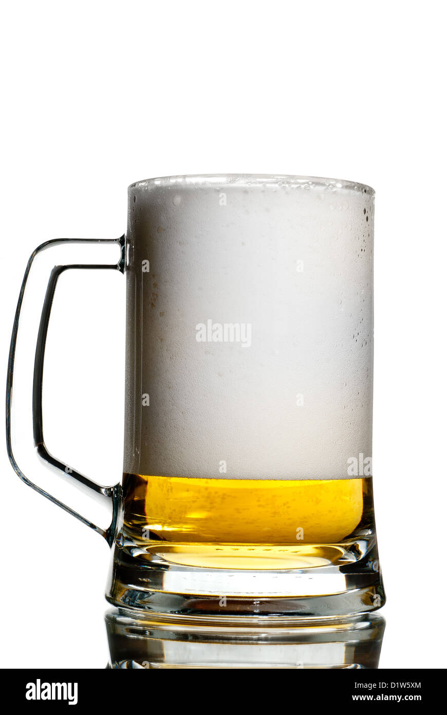 Massive beer foam buildup in a glass isolated on white Stock Photo - Alamy