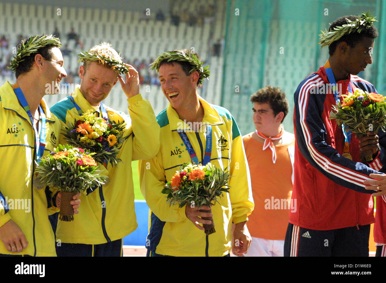 Athens Paralympic Games, 2004, medal ceremony Stock Photo - Alamy