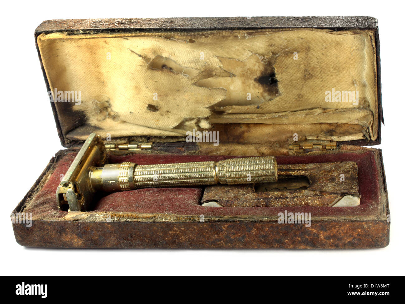 Vintage razor box over white background Stock Photo - Alamy